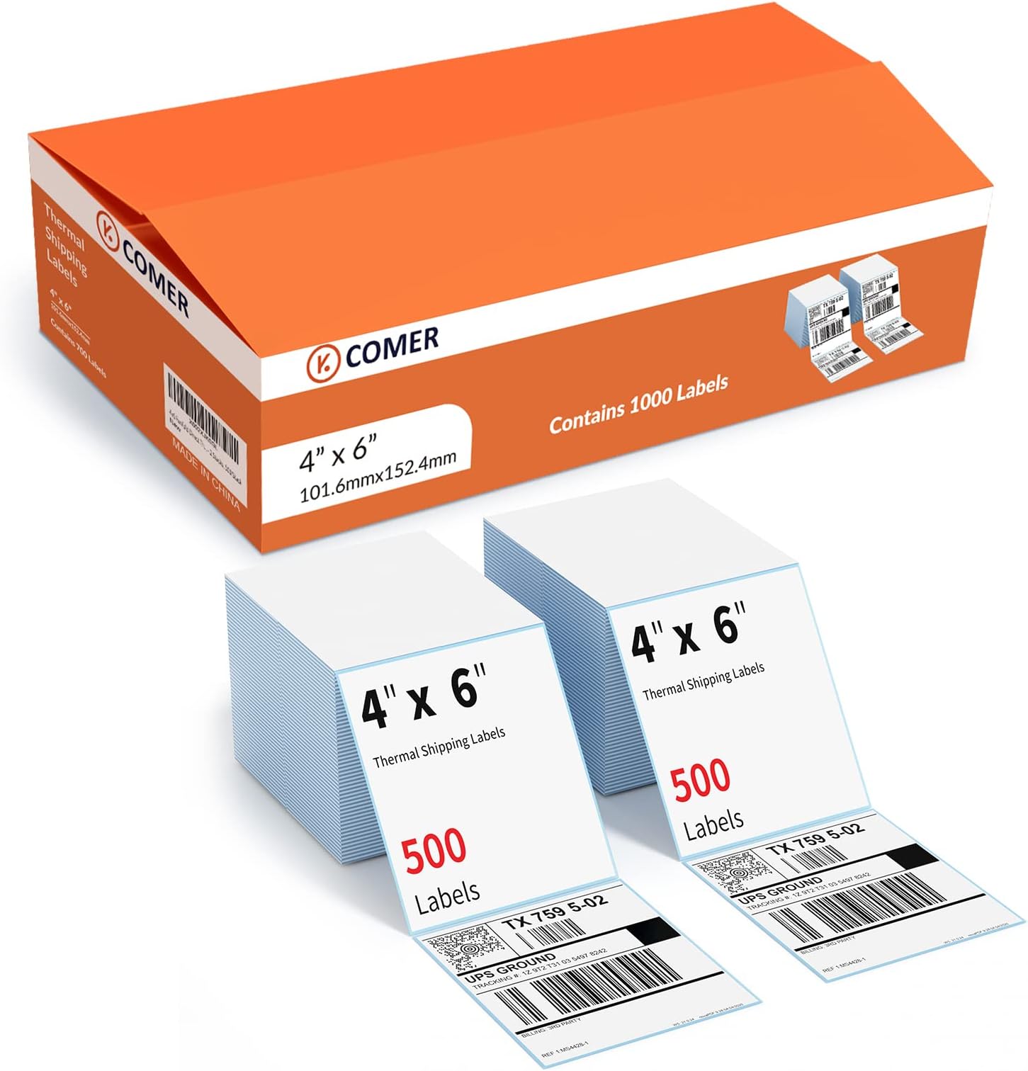 Amazon.com : Thermal Sticker Labels, 2.25" x 1.25" 1000 Labels Self ...