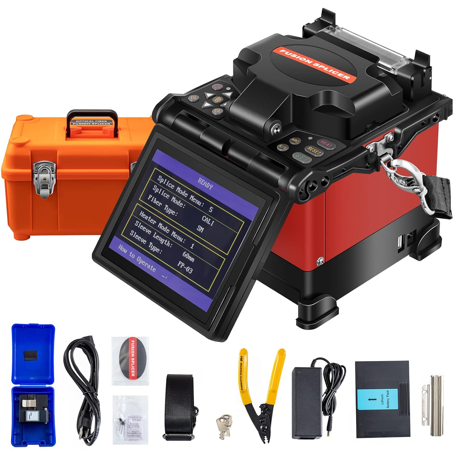 Vevor Fusion Splicer Automatic Focus JW4108S FTTH Fiber Optic Fusion ...