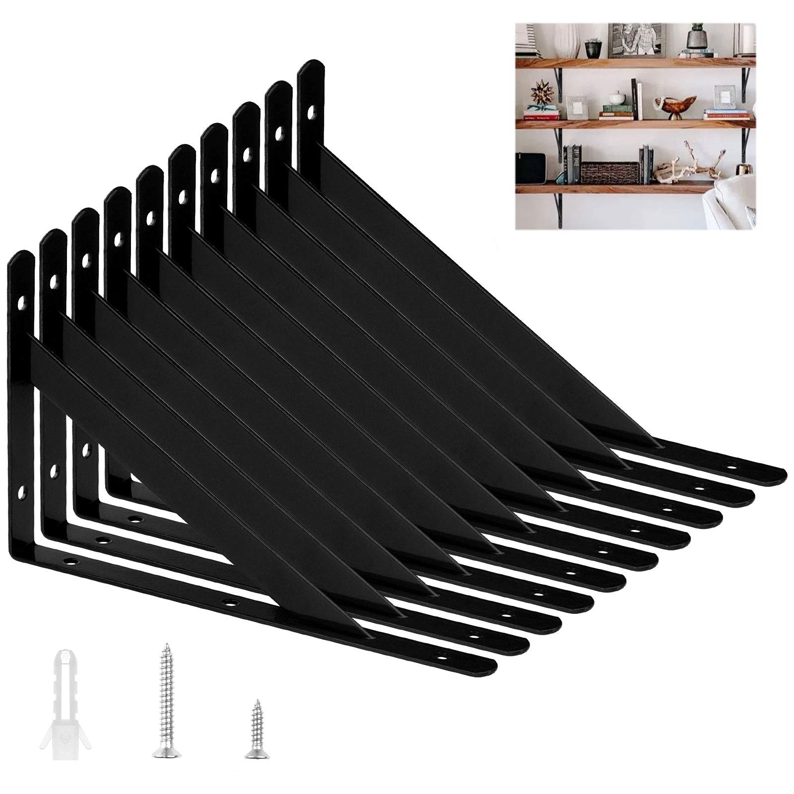 Amazon.com: EATHEATY 10 Pack Heavy Duty Black Steel Triangle Wall Mount ...