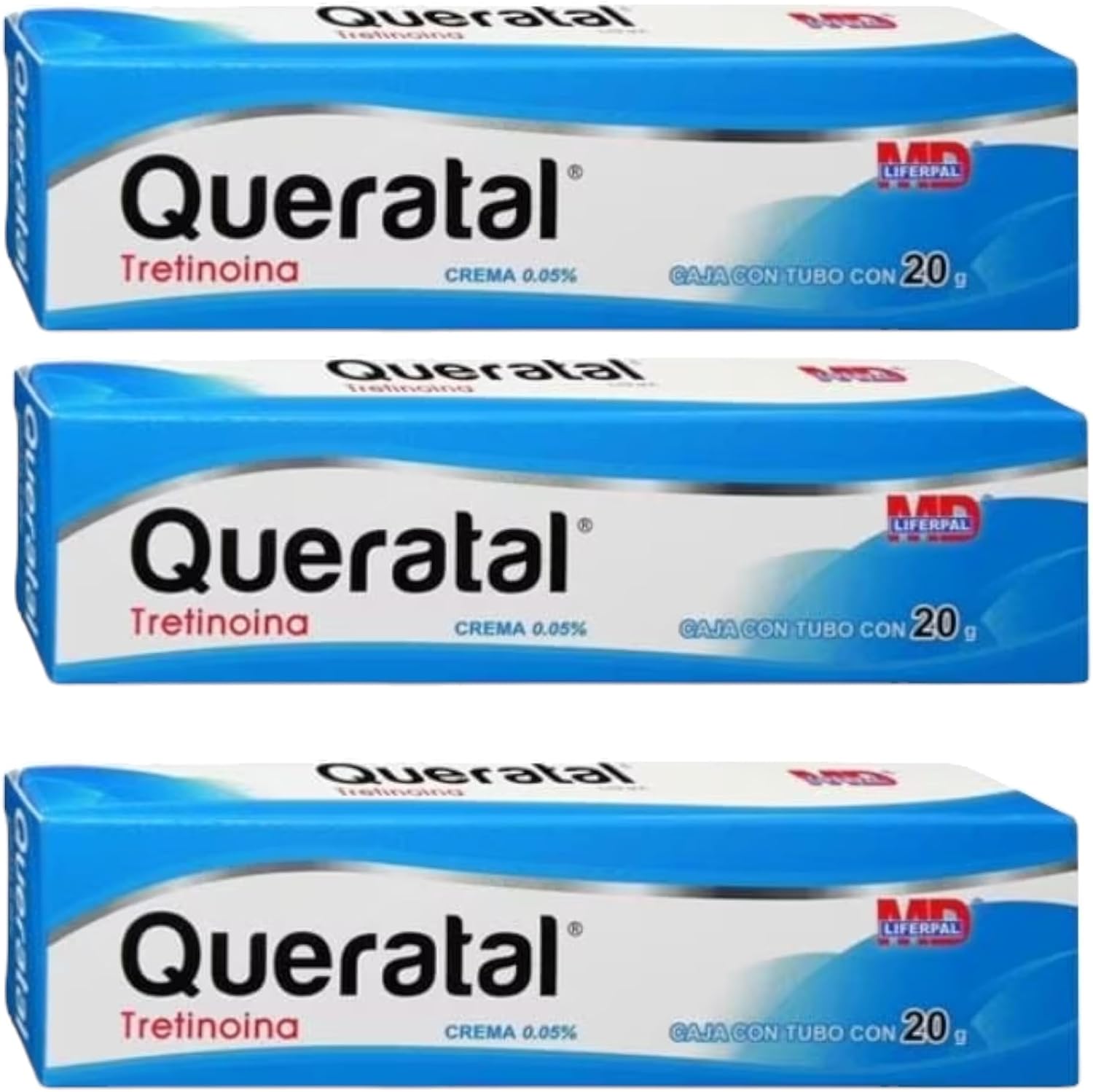 Pack 3 pzs Queratal Tretinoína Crema al 0.05% Tubo con 30 g por unidad ...