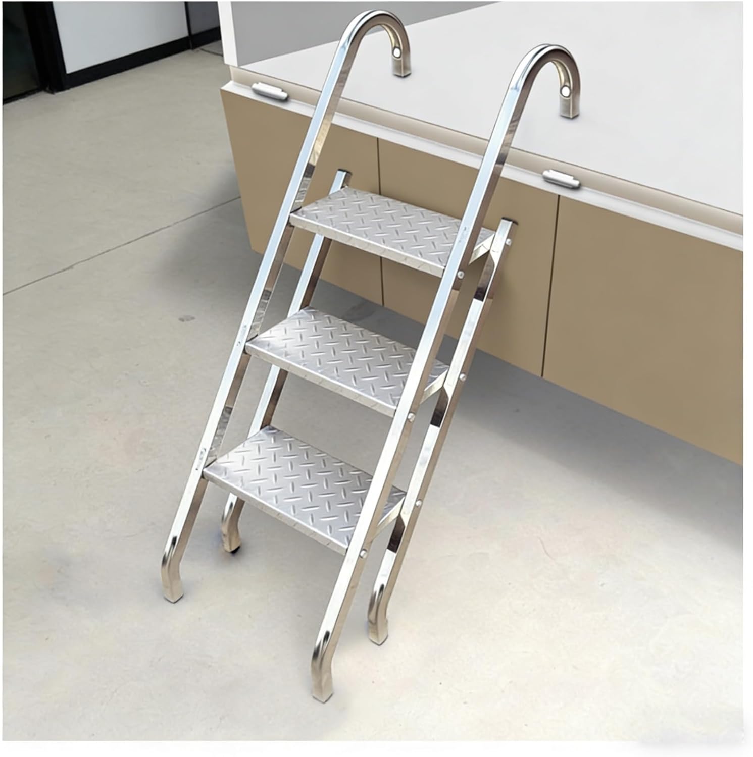 Amazon.com: MHYULK Three-Tier Heavy-Duty Aluminum Folding Ladder ...