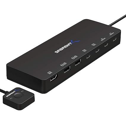 SABRENT 2-Port-USB-KVM-Switch Typ C mit 60-Watt-Stromversorgung