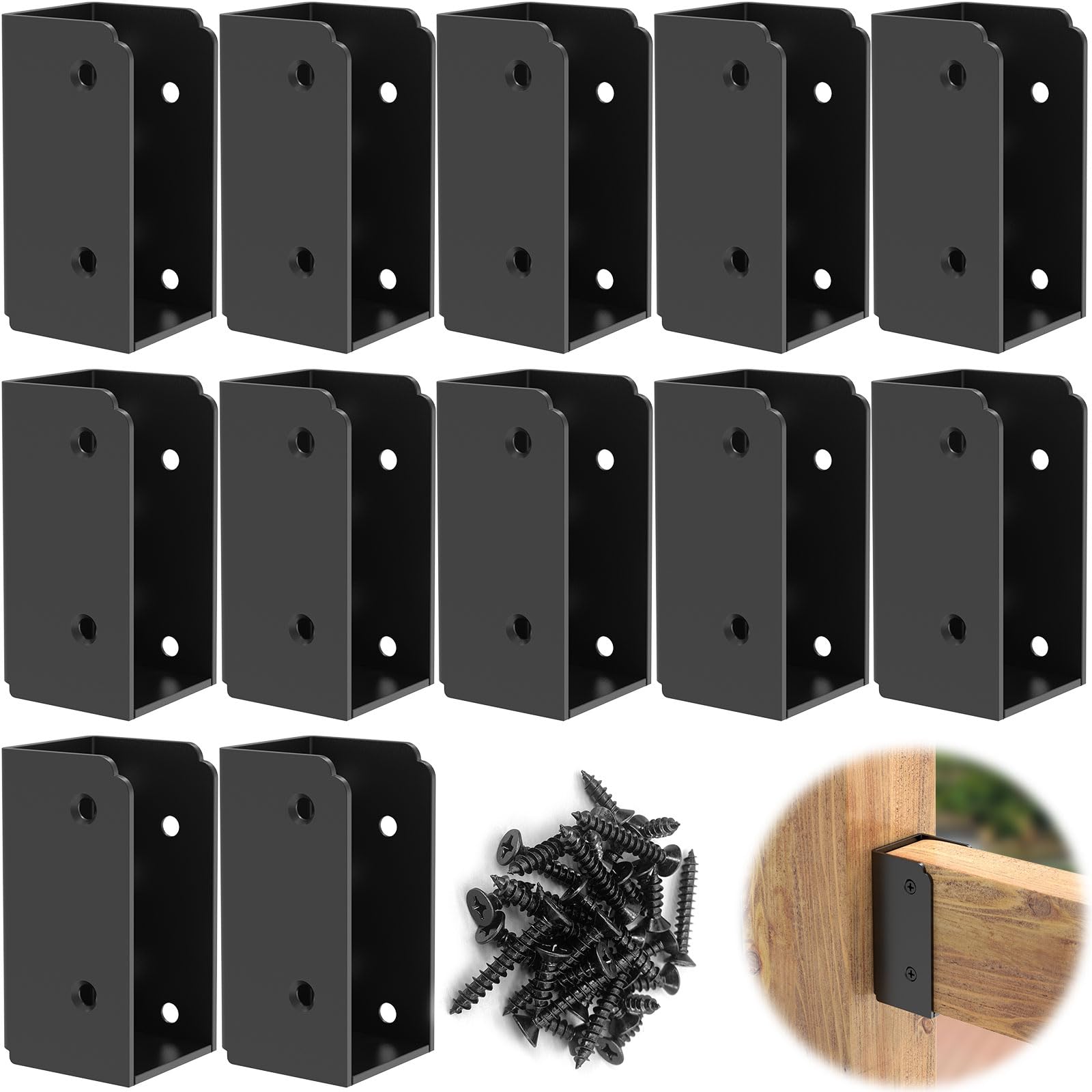 IRENPORU 12PCS 2”x 4” Stainless Steel Deck Railing Brackets Connectors ...