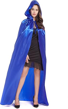Amazon.com: BEBEP Cape with Hood, 59inches Long Satin Cloak Cape ...