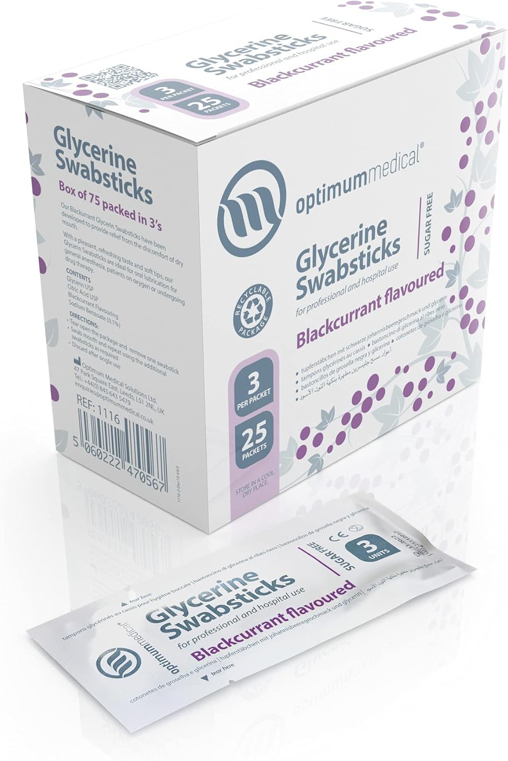 Amazon.com: OPTIMUM MEDICAL Glycerin Swabsticks (x75) – Blackcurrant ...