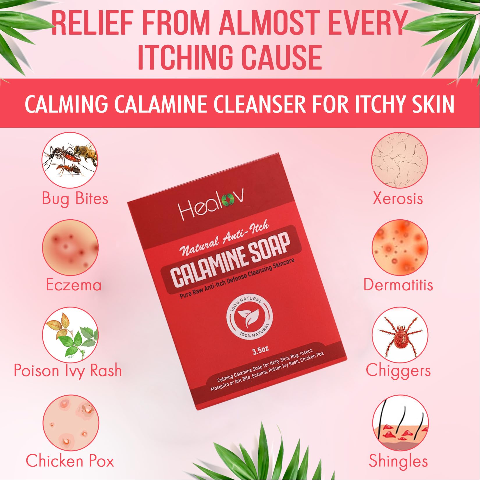 Snapklik.com : Calamine Soap Bar For Itching All Natural Instant Itch ...