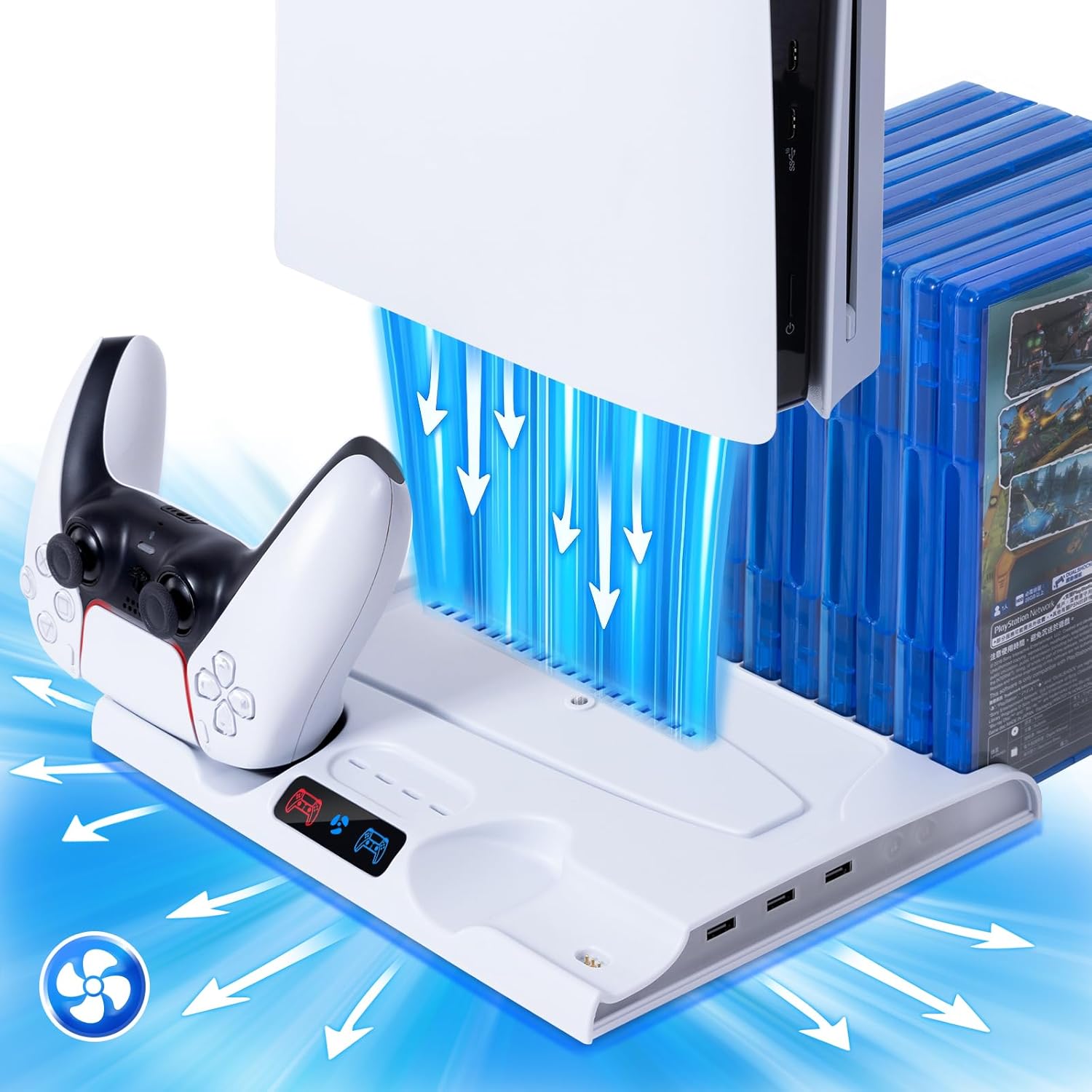 Amazon.com: CoBak Charging Stand for PS5 Slim with Cooling & LED ...