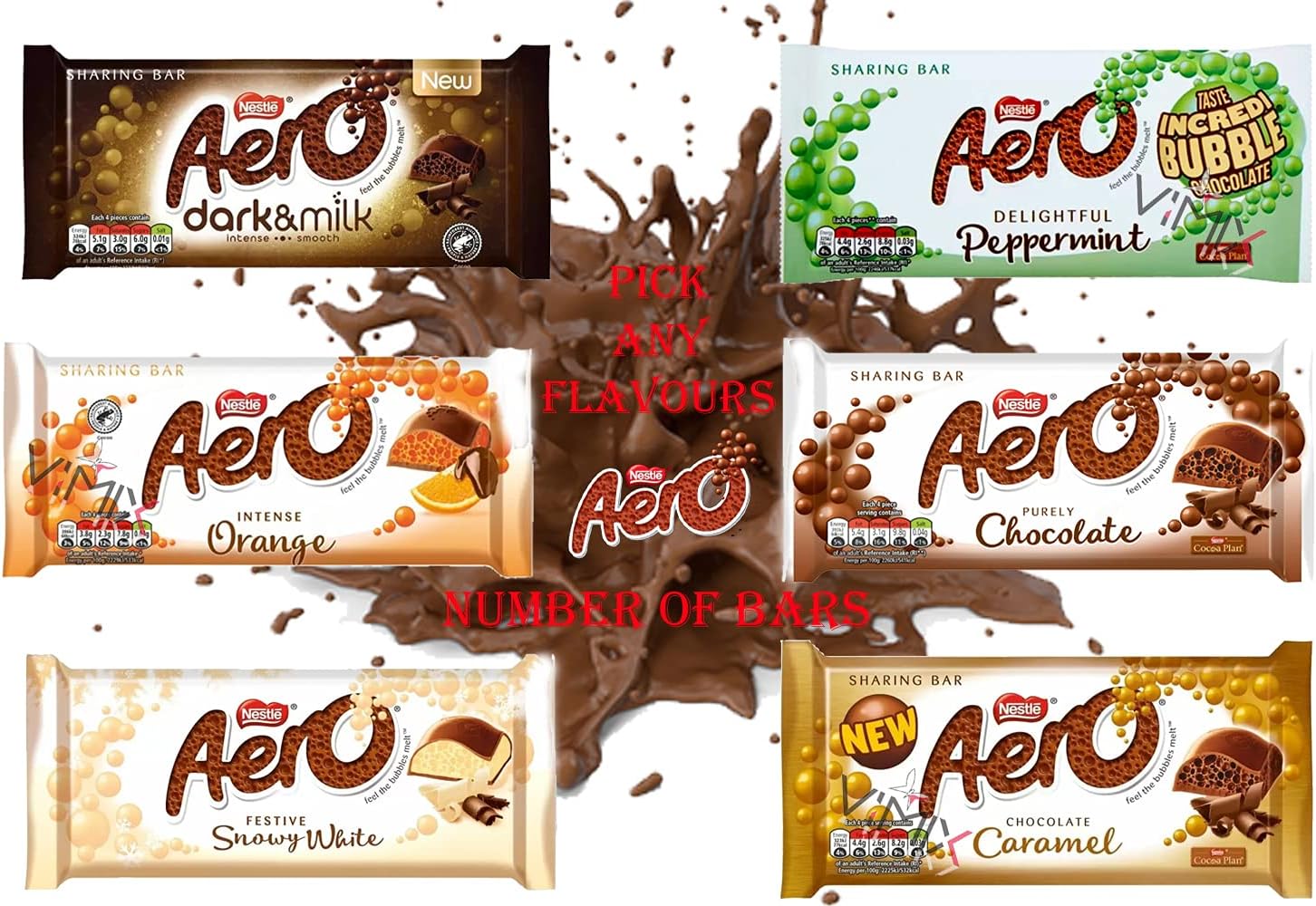 Aero Chocolate Sharing Bar | PICK ANY FLAVOURS & NUMBER OF BARS | Aero ...