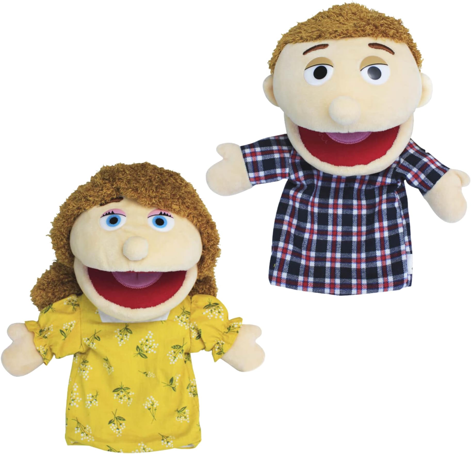 Hand Puppet - Mum and Dad Family People - Moveable Mouth Plush Human ...