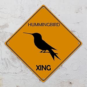 Amazon.com : LITTLEGROVE SEEDS Warning Hummingbird Area Metal Tin Sign ...