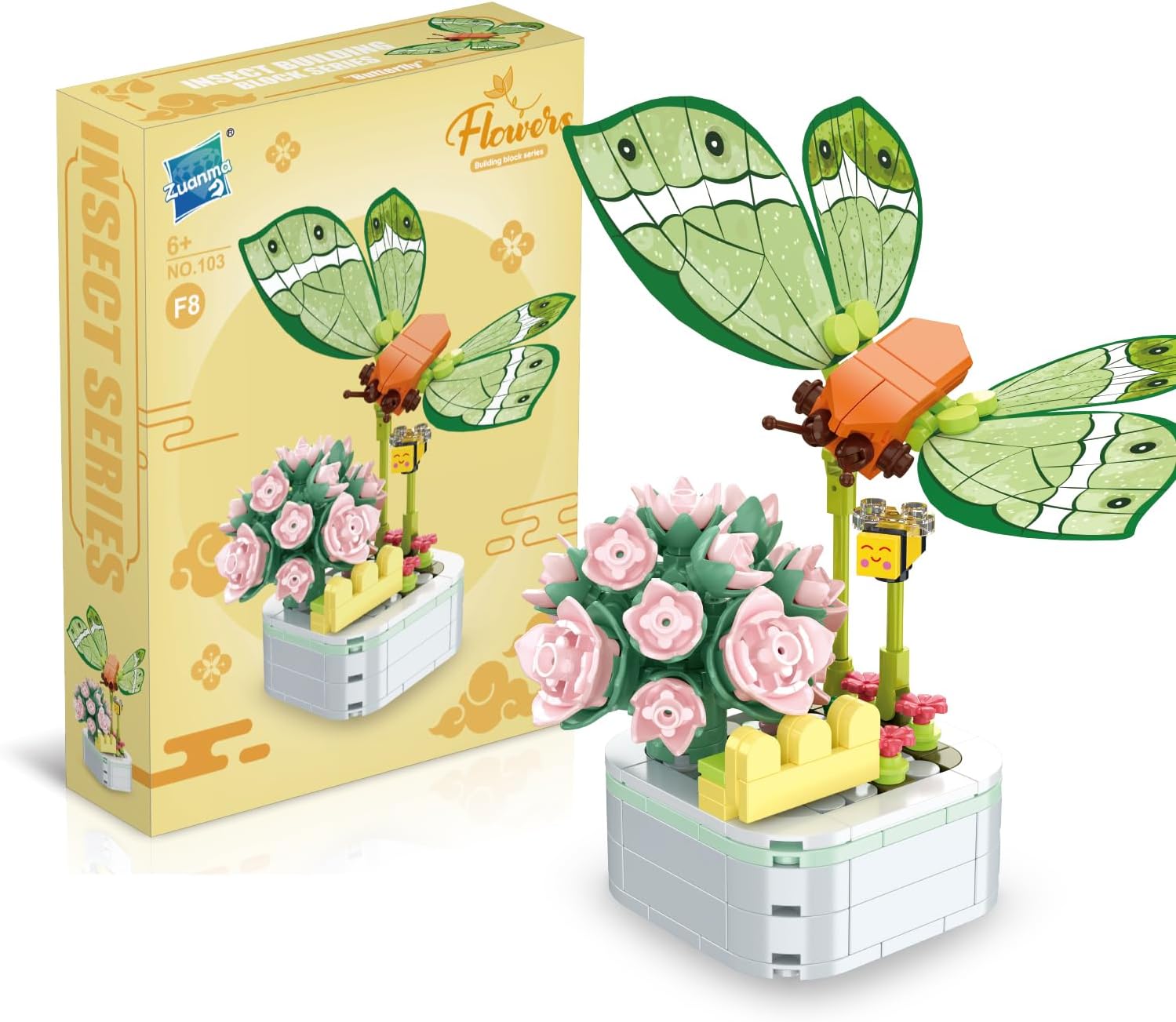 Amazon.com: wokepeek Flower Building Bouquet Set, Flower Building Toys ...