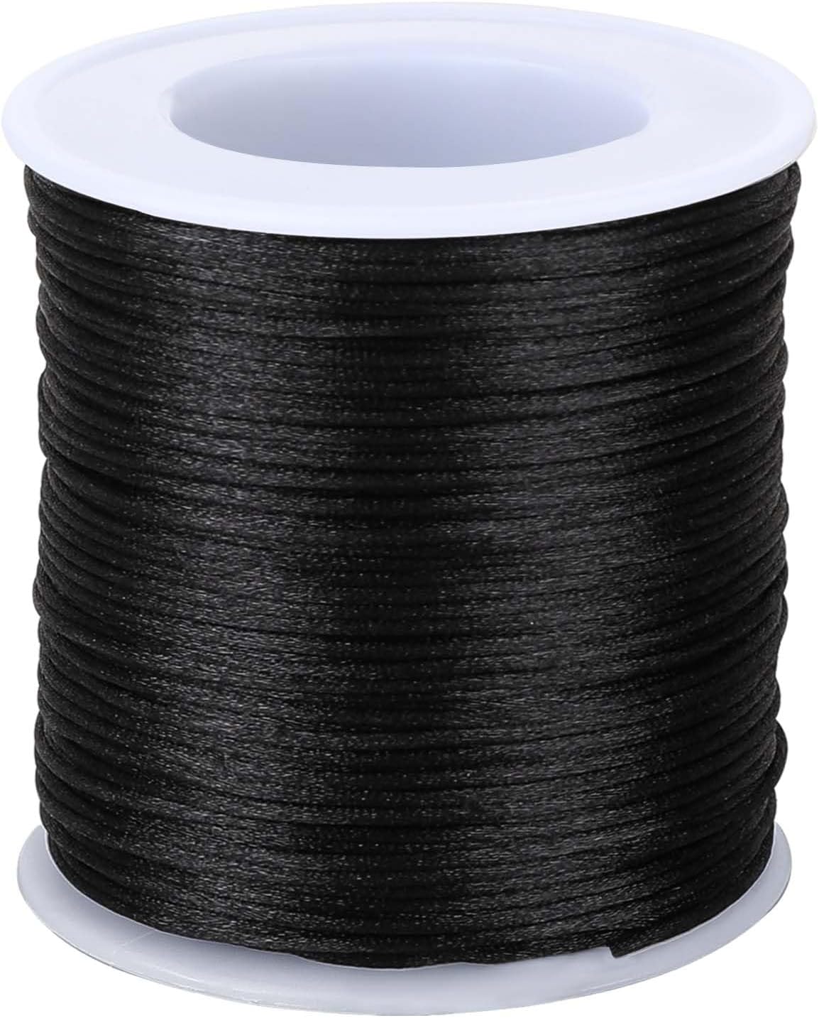 Amazon.com: 1.5mm X 60 Yards Black Nylon Satin Cord Wind Chime Cord ...