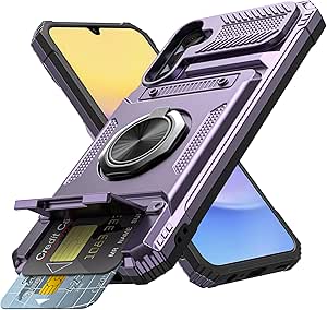 Amazon.com: Vofolen for Samsung Galaxy A15 5G Case Wallet with Card Holder [Store 2 Cards] + 360 ...