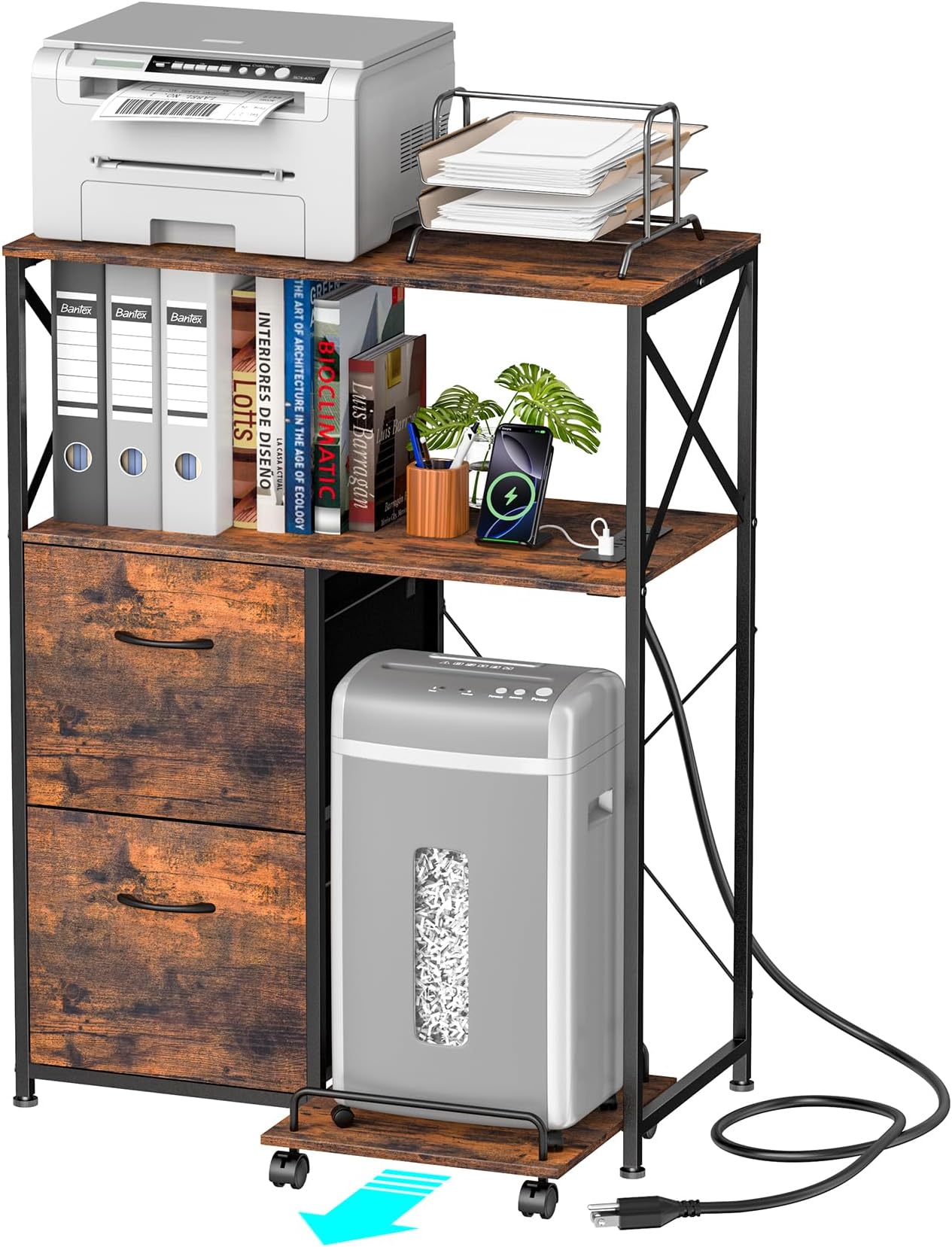 Amazon.com : Vestibk 2 Drawer File Cabinets, Printer Stand for Home ...