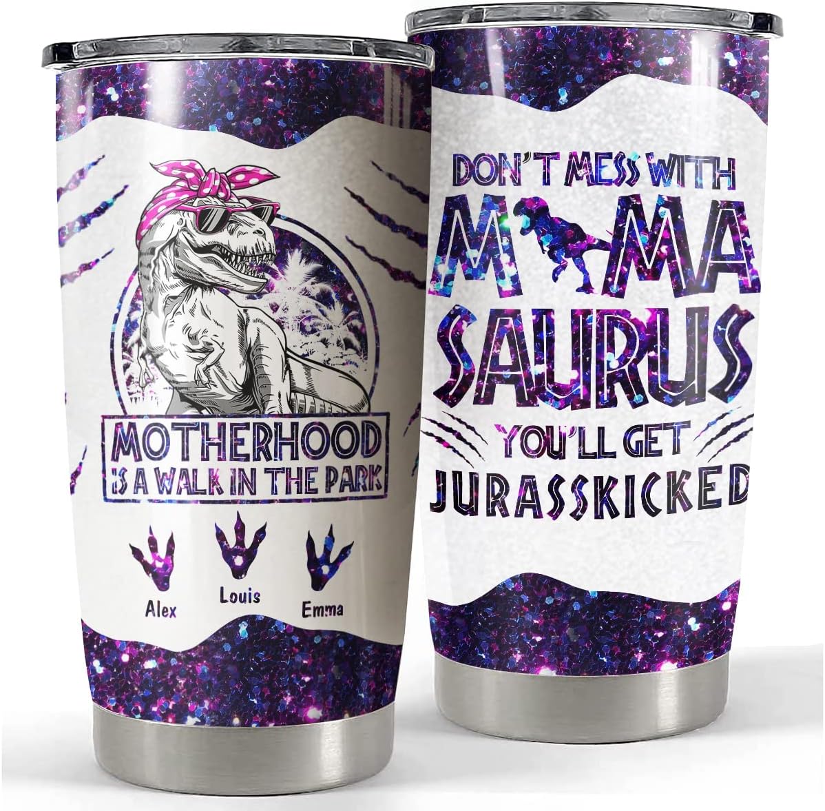 Amazon.com | La Fonte Personalized Mamasaurus Tumbler,To My Mom Tumbler ...