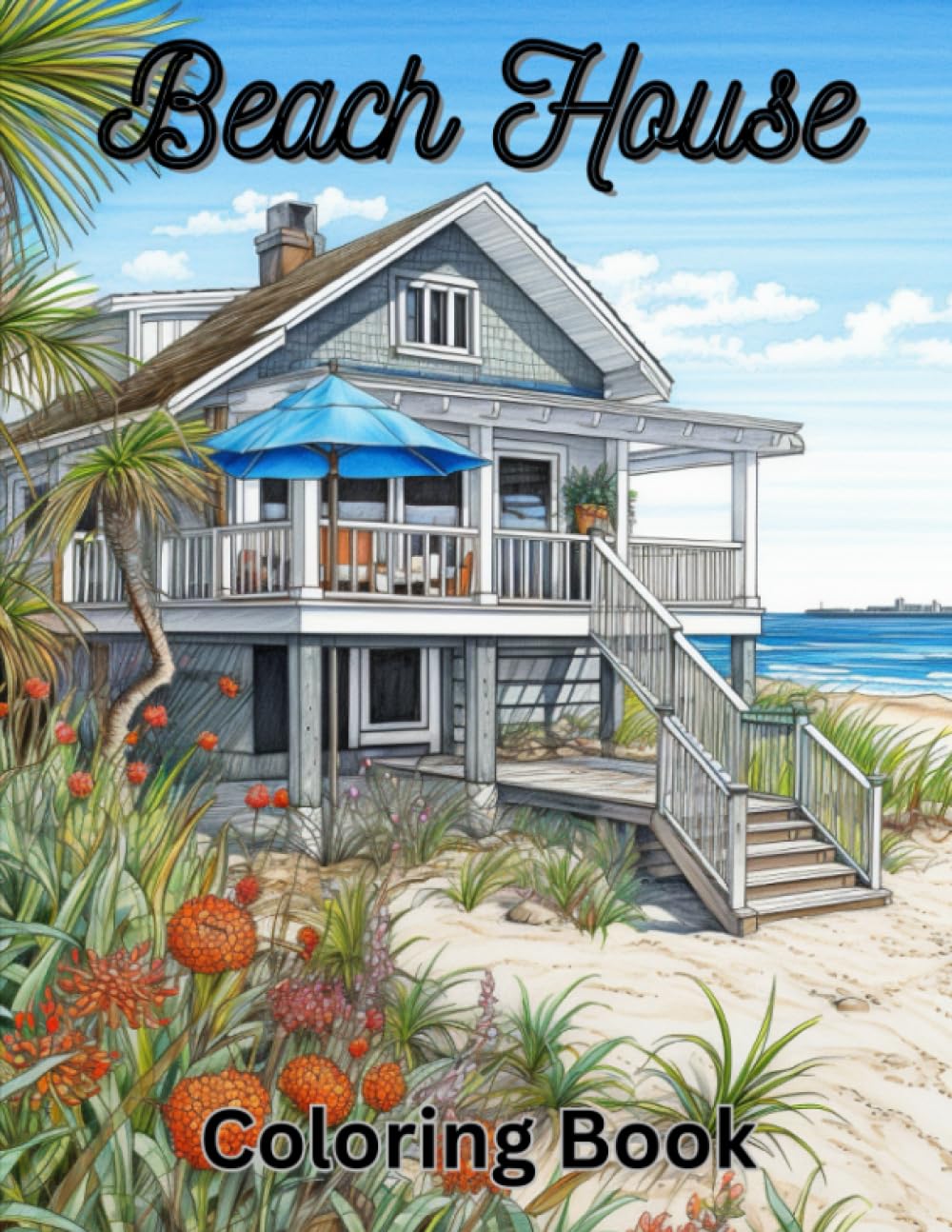 Amazon.com: Beach House Coloring Book: Adult Coloring Book Featuring ...
