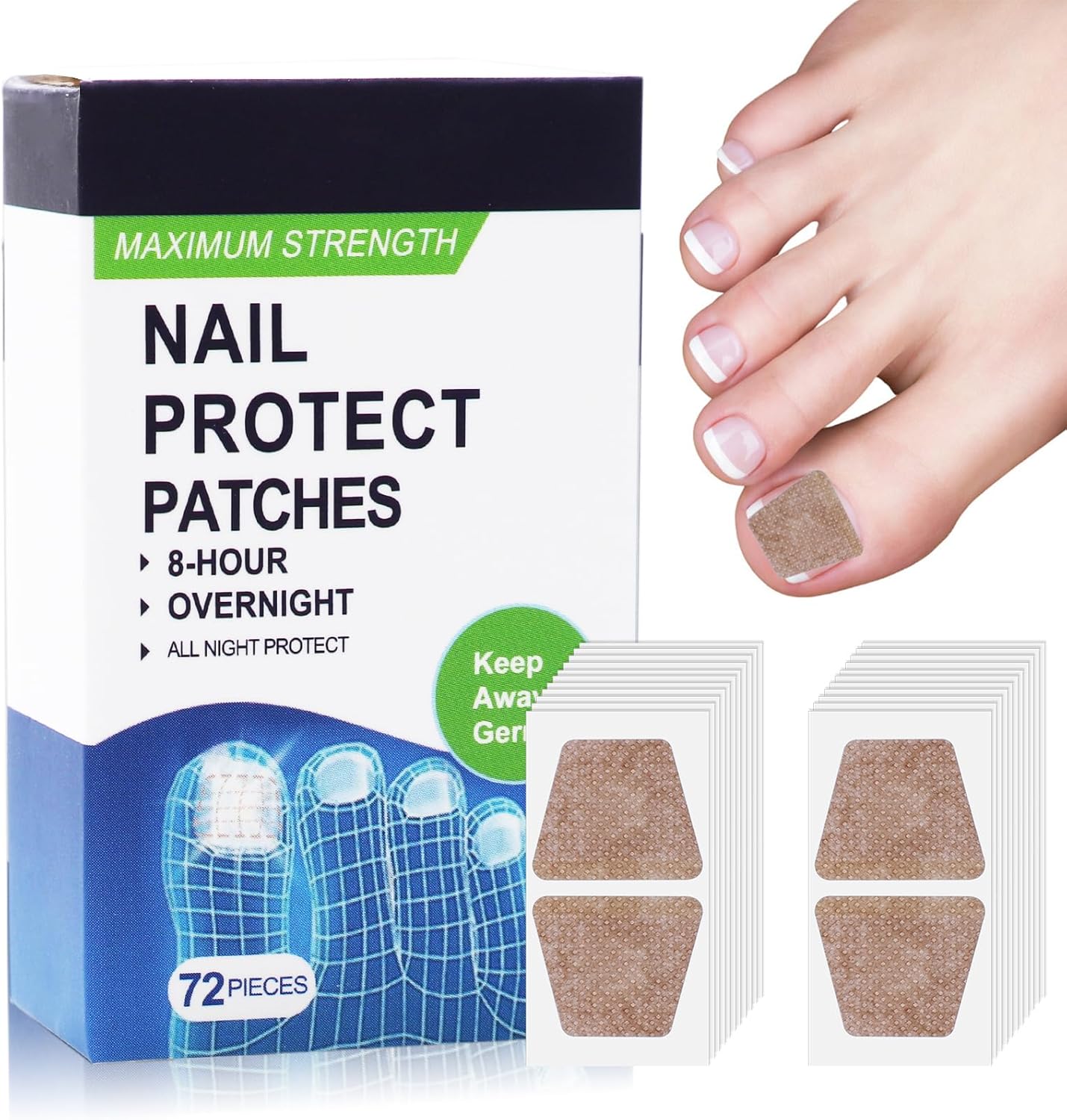 72PCS Fungal Nail Repair Patches Fungal Nail Treatment for Toenails ...