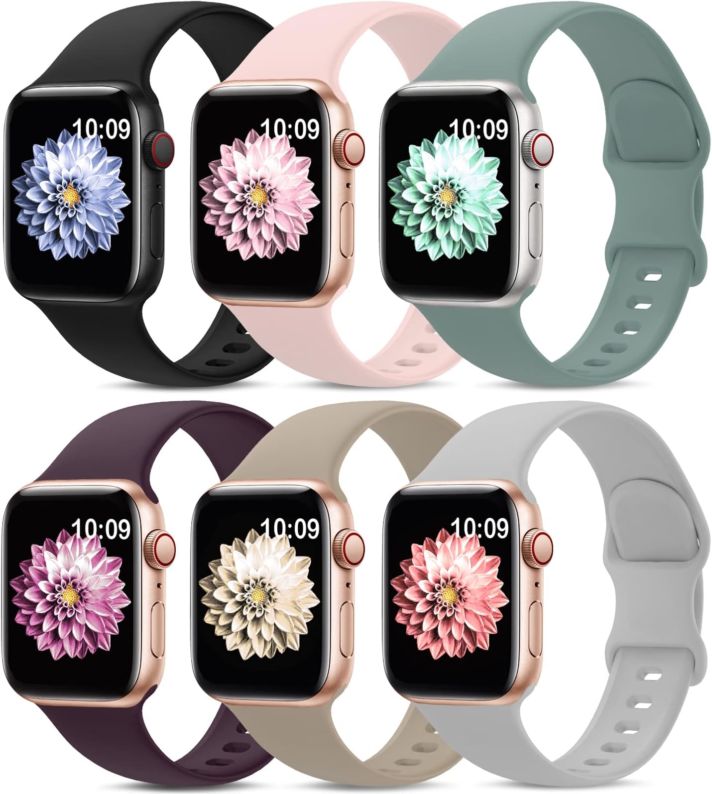 Amazon.com: 6 Pack Sport Bands Compatible with Apple Watch Band 38mm ...