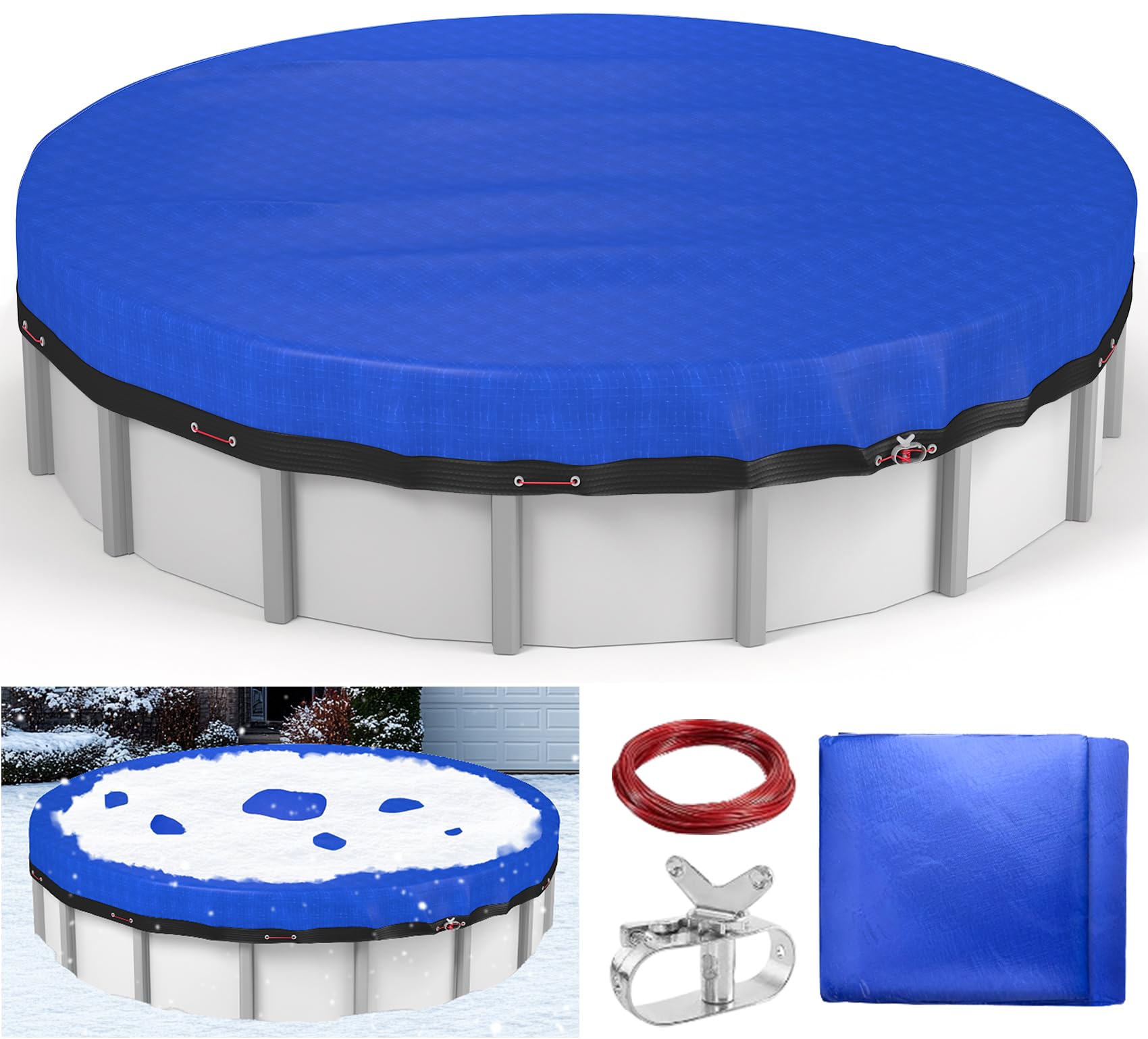 Snapklik.com : Evoio 12 Ft Round Pool Covers For Above Ground Pools ...
