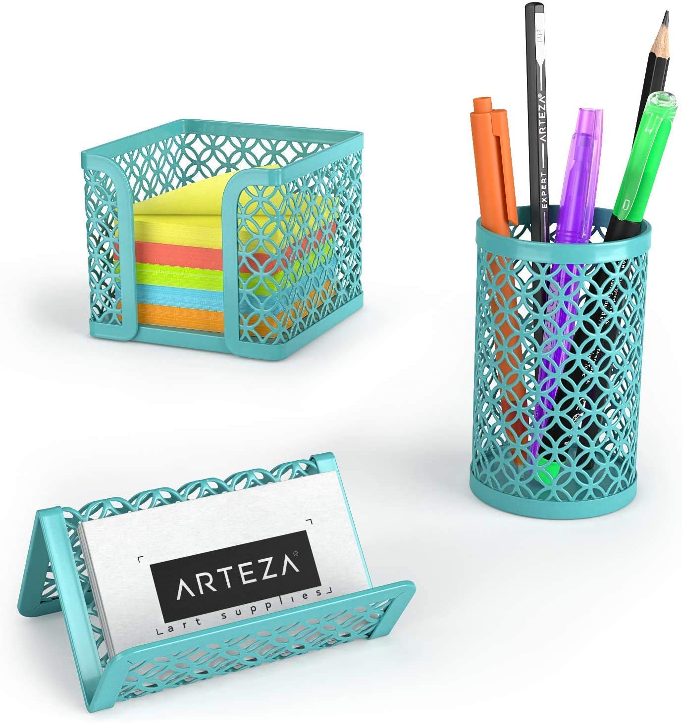 Buy Arteza Desk Organiser Set in Tiffany Blue, 6-Piece Includes Pen ...