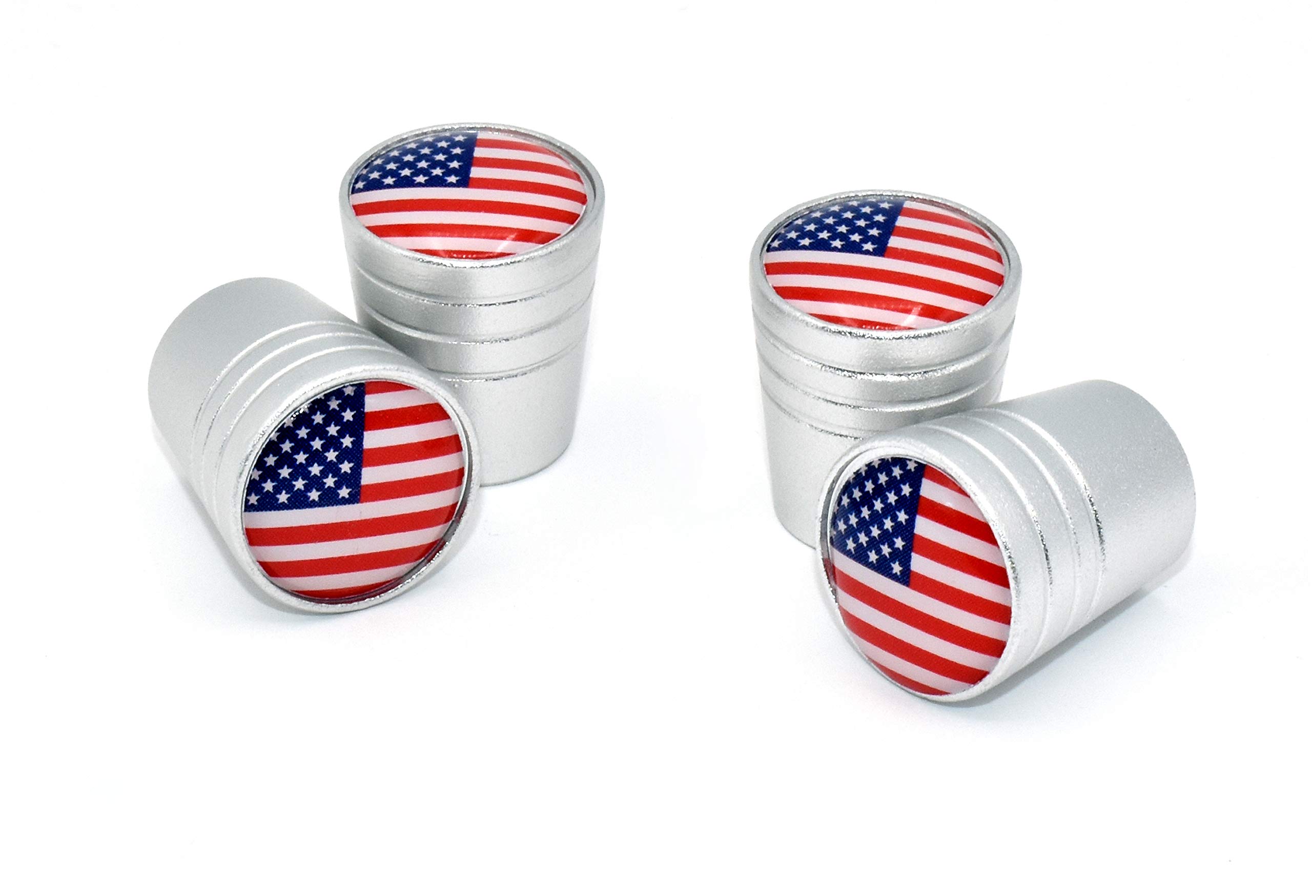 Amazon.com: USA Universal Valve Stem Caps - Matte Chrome Smooth ...