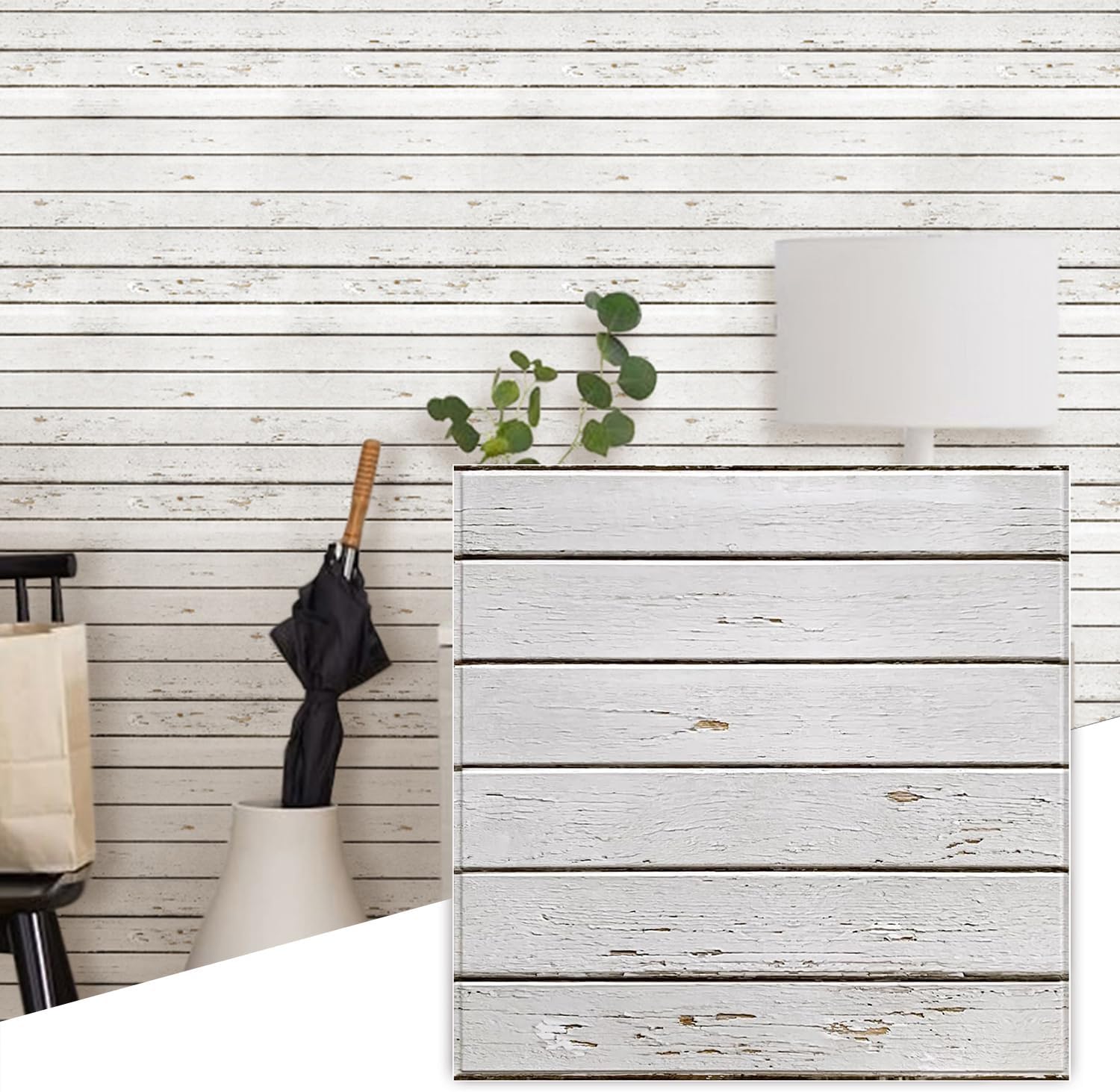 Amazon.com: Commomy 10 Pcs Faux Wood 3D Wall Panels Peel and Stick -11. ...