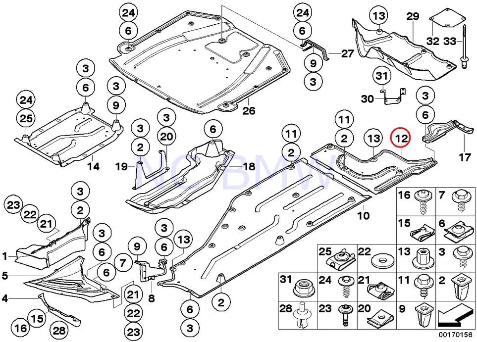 Amazon.com: BMW Genuine Left Rear Underbody Paneling : Automotive