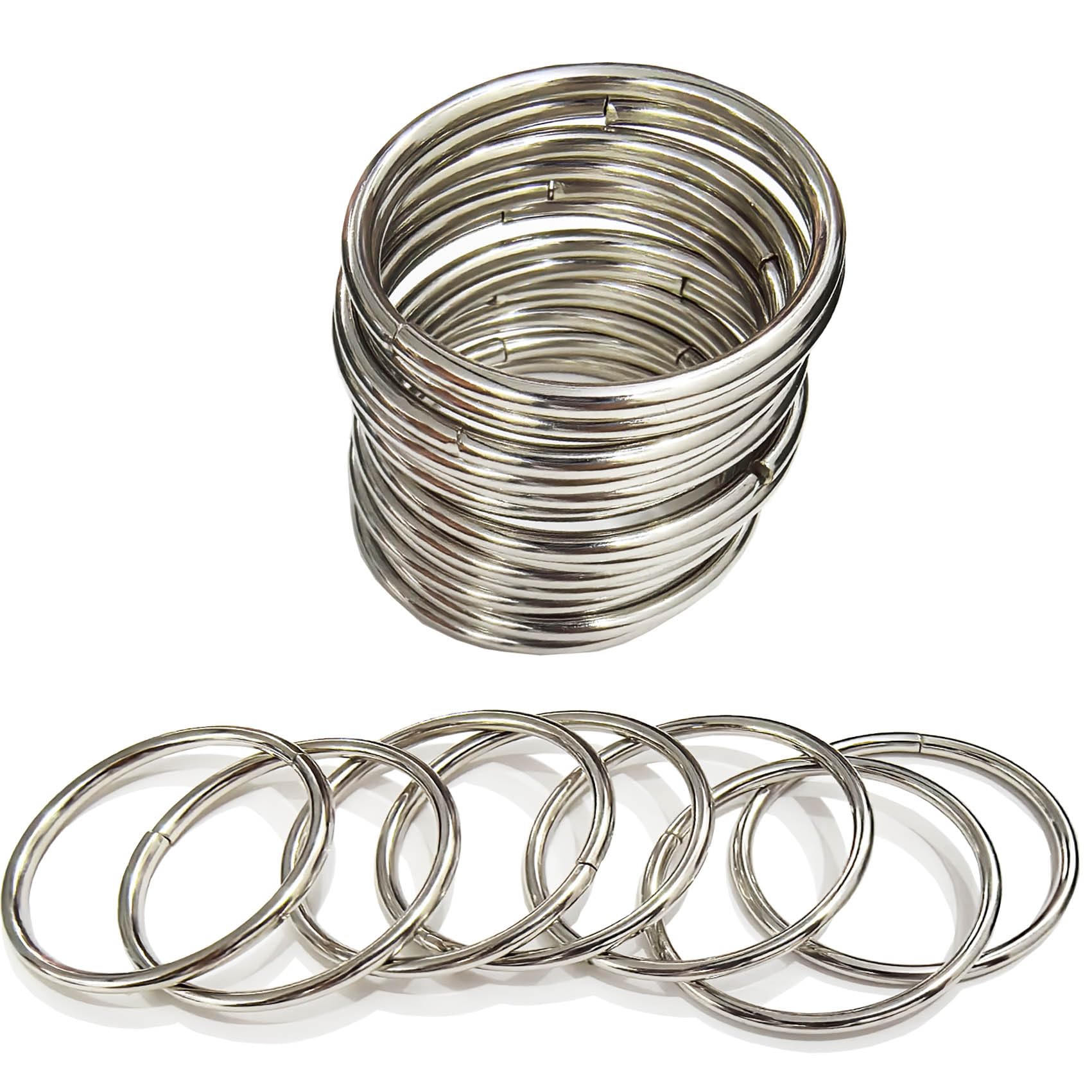 Amazon.com: 20Pcs Metal Rings, BetterJonny 40mm Macrame Hoops Ring ...