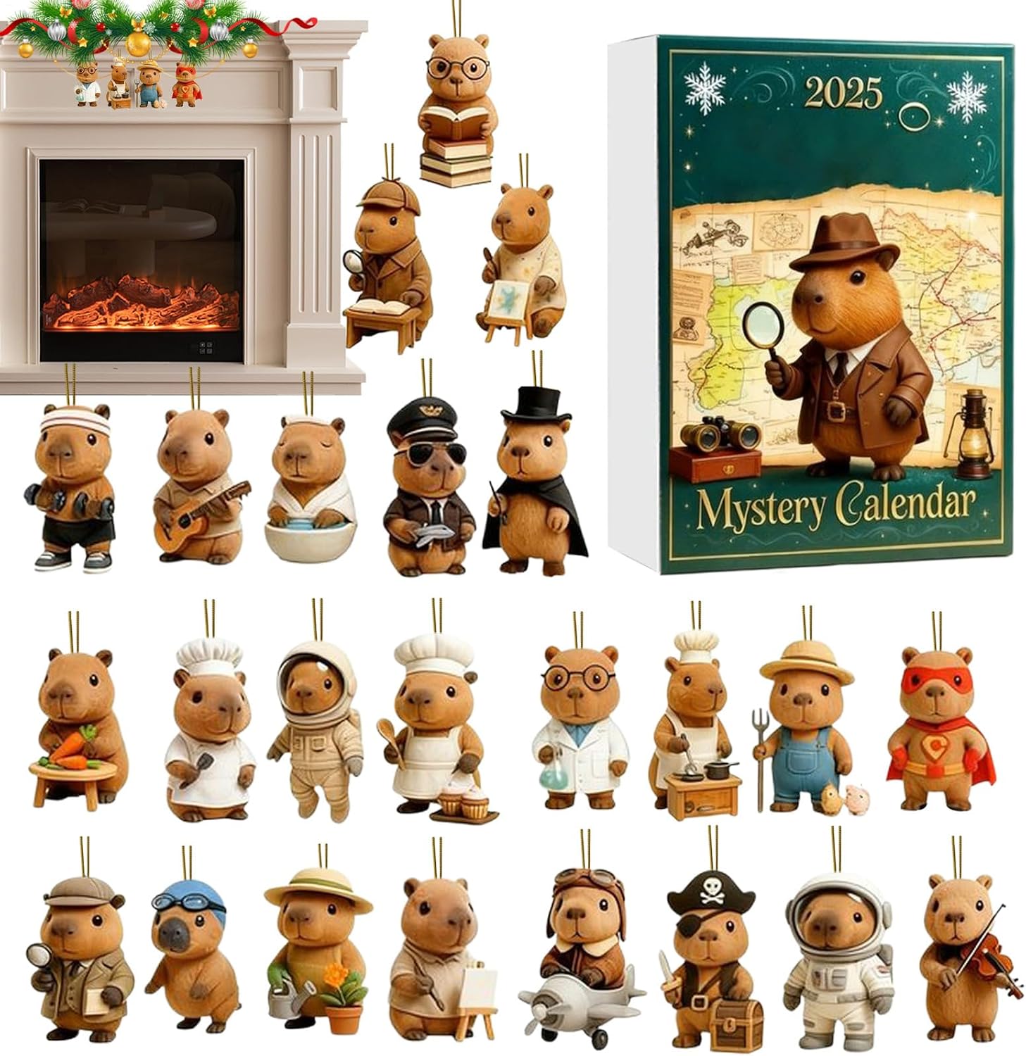 Capybara Advent Christmas 2025 - Toys Calendar Playset, Cute Cartoon ...