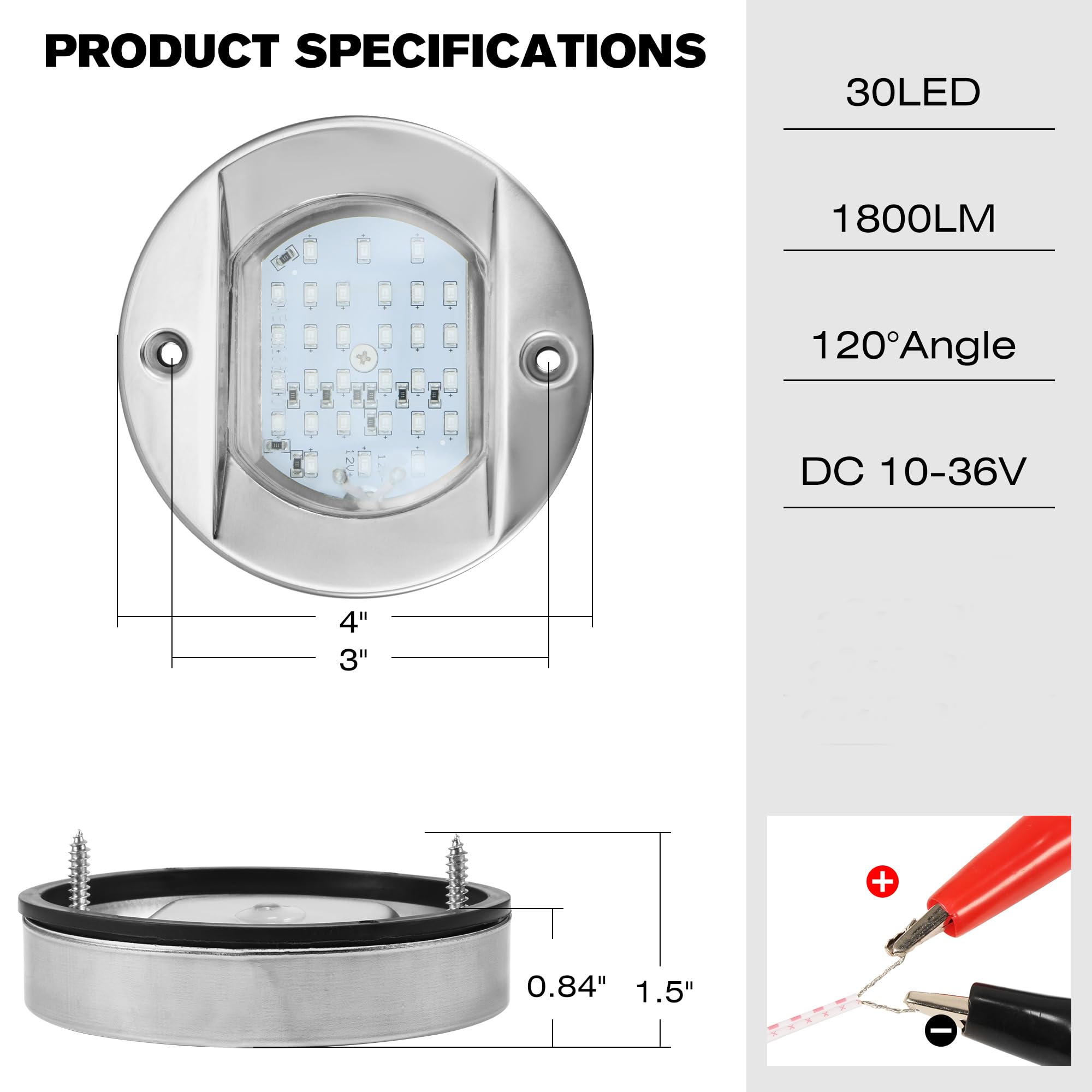 Snapklik.com : HUSUKU LED Marine Courtesy Lights 4in, SOOP3 P0-2 1800LM ...