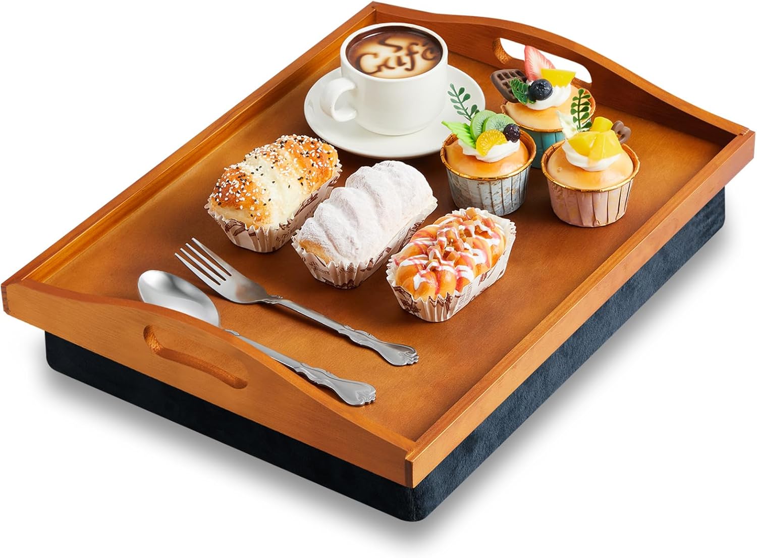 Amazon.com - Tioncy 1 Piece Bamboo Lap Tray with Detachable Pillow 16.9 ...