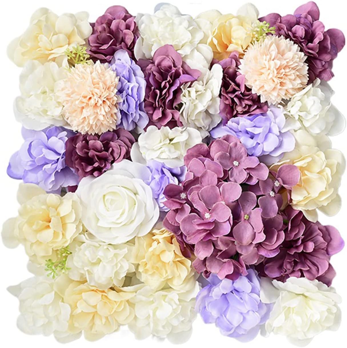 Amazon.com: 7PCS Artificial Flowers Wall Panel 15"x15" Romantic Silk ...