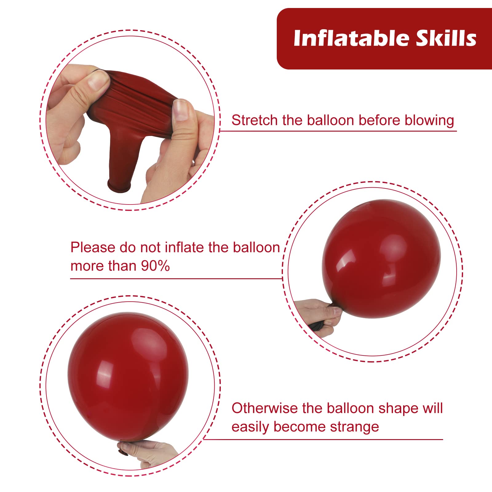 Snapklik.com : RUBFAC 120pcs Ruby Red Balloons 12 Inches Dark Red ...