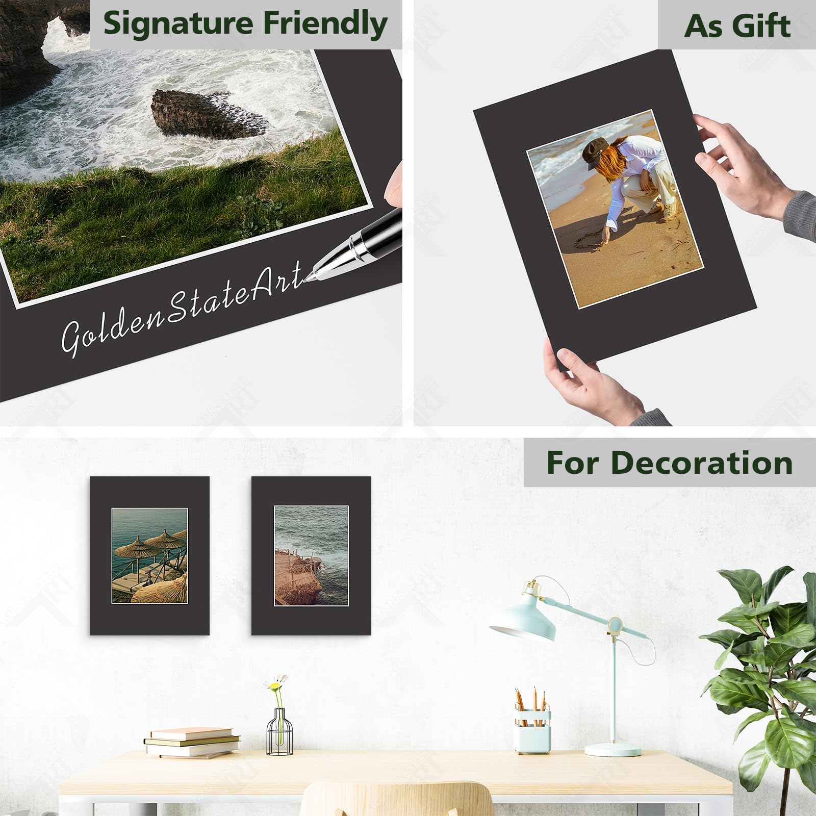 Snapklik.com : Pack Of 10, Pre-Cut 12x16 Picture Mats Bevel Edge 7.5x9 ...
