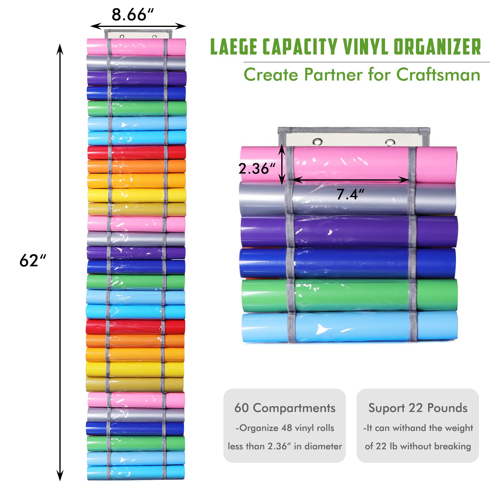 Snapklik.com : AROUY Vinyl Storage Organizer - Vinyl Roll Holder Wall ...