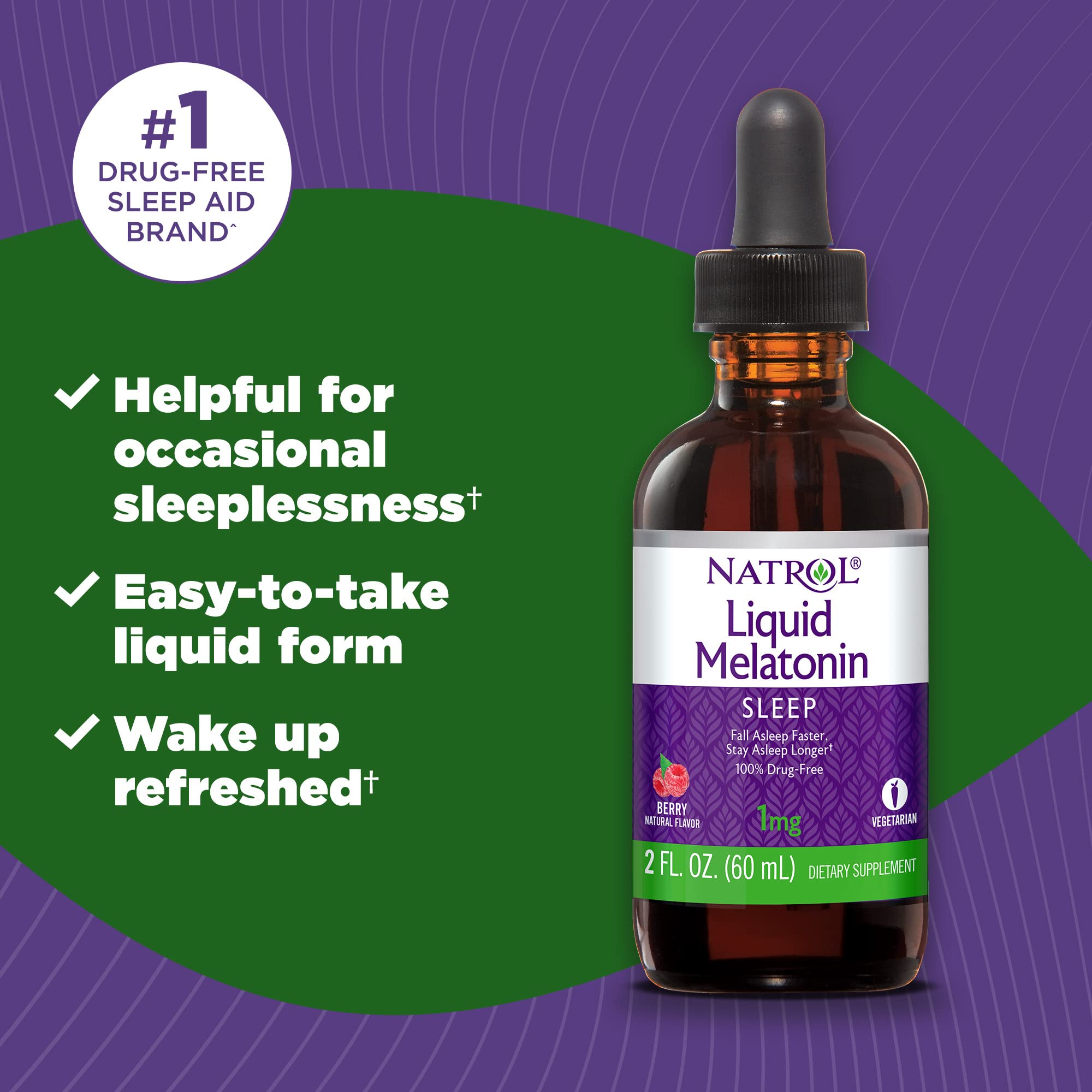 Snapklik.com : Liquid Melatonin 1mg, Berry-Flavored Dietary Supplement ...