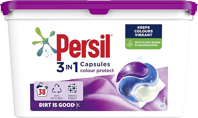 Persil 3 in 1 Colour Protect Washing Pods (38 washes),Laundry Detergent ...