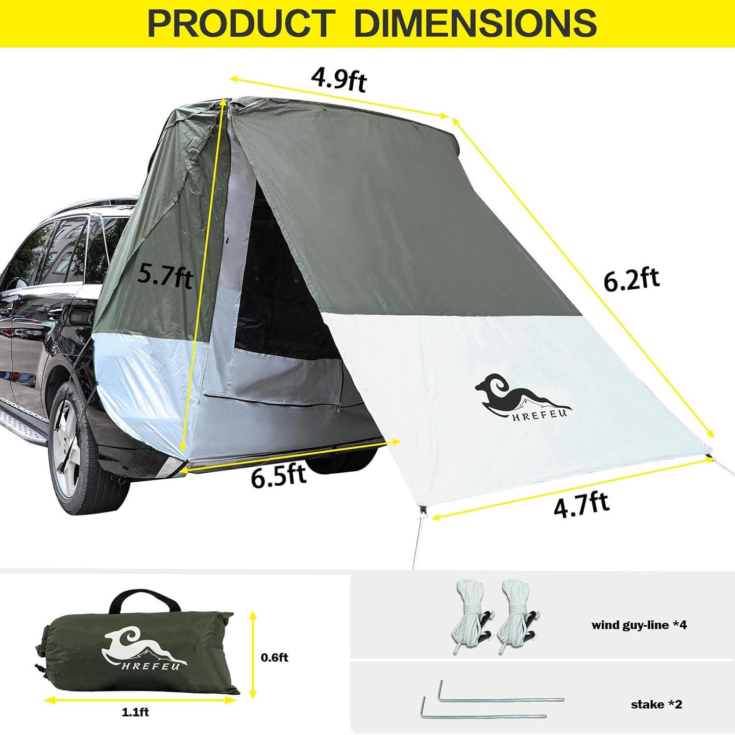 SUV Tailgate Tent with Awning, Tailgate Shade Awning Tent for Camping ...