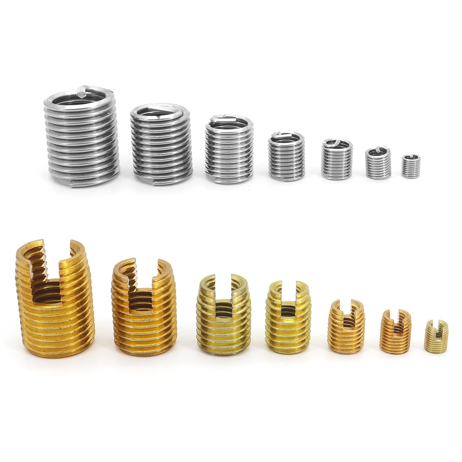 Yuhtech 116 Pcs M3 M4 M5 M6 M8 M10 M12 Galvanized Self Tapping Threaded ...