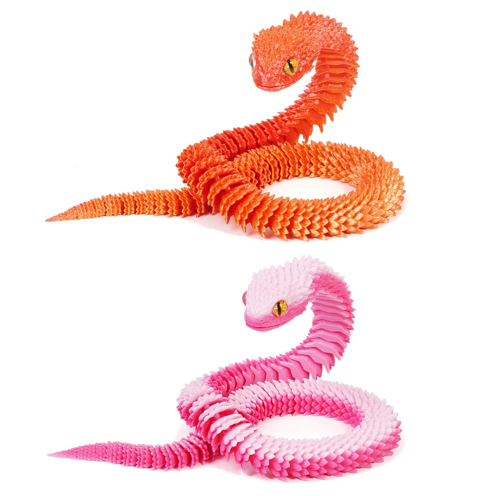 2 PCS 3D Printed Snake, Fidget Snake, 3D Printed Animals, 3D Printed ...