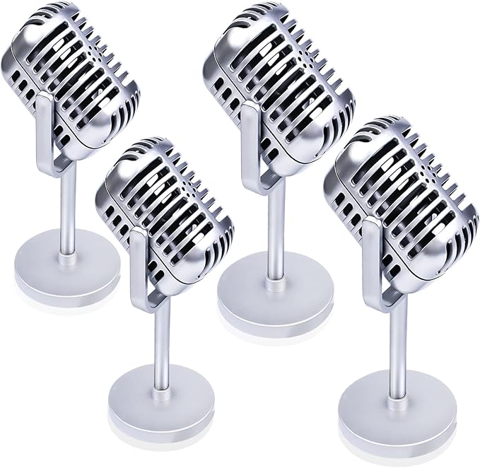 Amazon.com: Retro Microphone, 4 Pcs Vintage Microphone, Prop ...