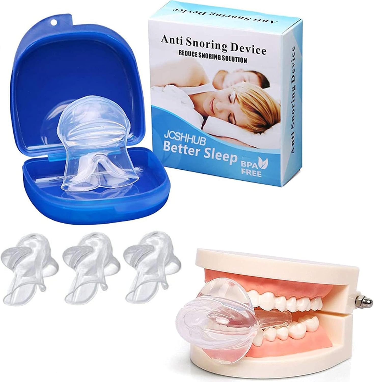 Anti Snoring Devices,3 Pcs Transparent Silicone Tongue Sleep Apnea ...