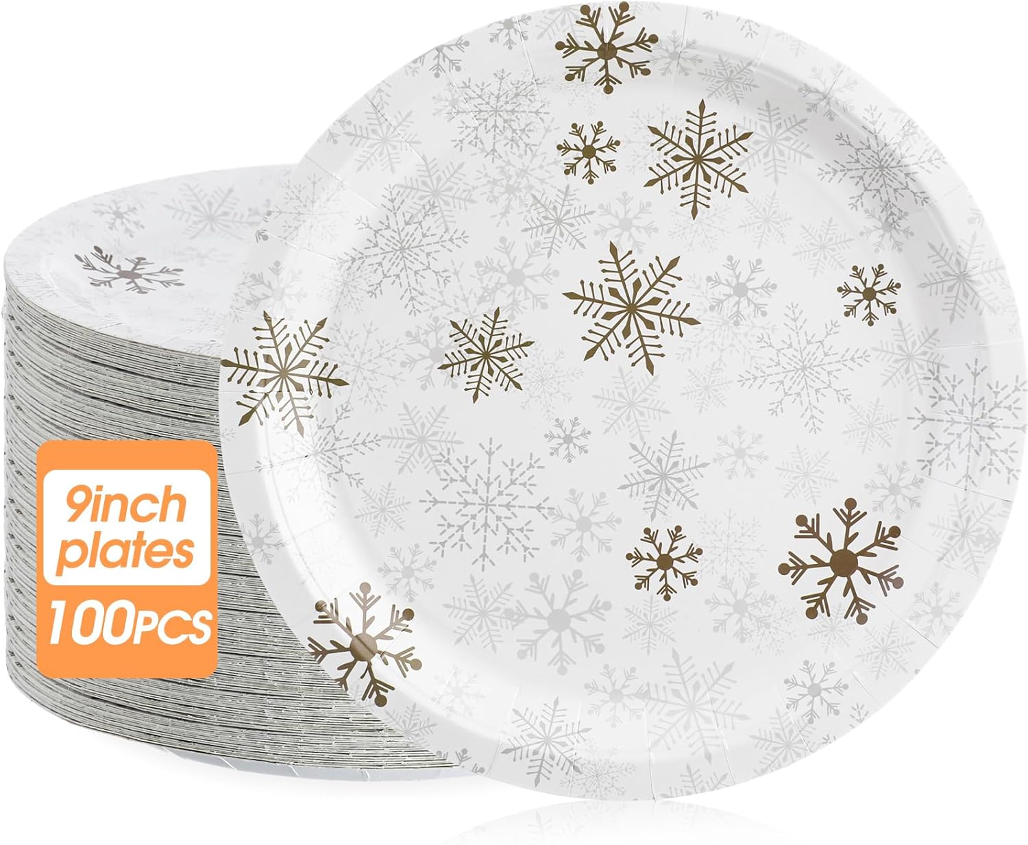 Amazon.com: Uiifan 100 Pcs Snowflake Paper Plates Dessert Snowflake ...