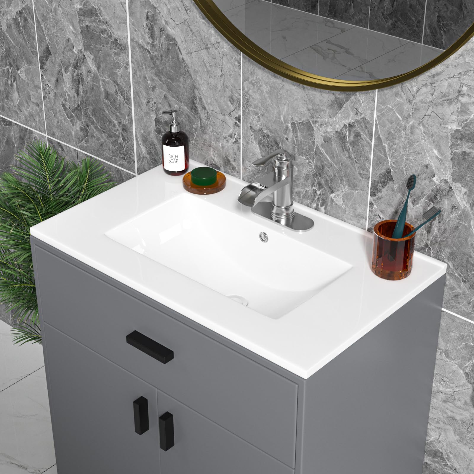 Sarlai 30 Inch Bathroom Vanity Sink Tops - White Drop In Bathroom Sink ...