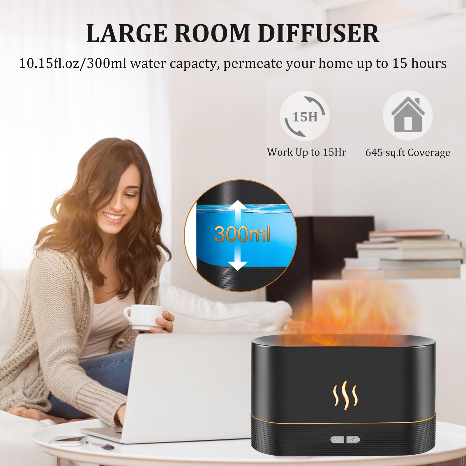 Snapklik.com : Essential Oils Diffuser For Large Room-Upgraded 300ML ...