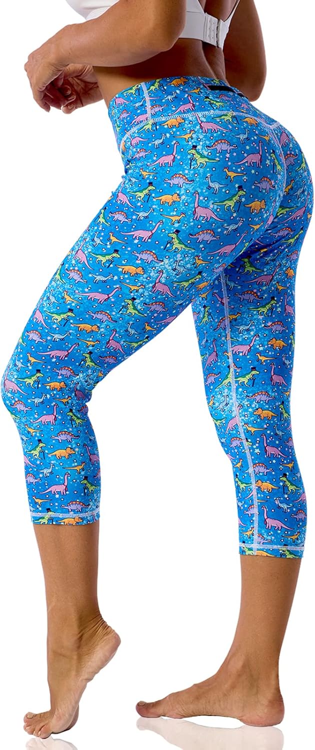 Amazon.com: UIUO-UIPEU Pattern Printed Capri Leggings with Pockets for ...
