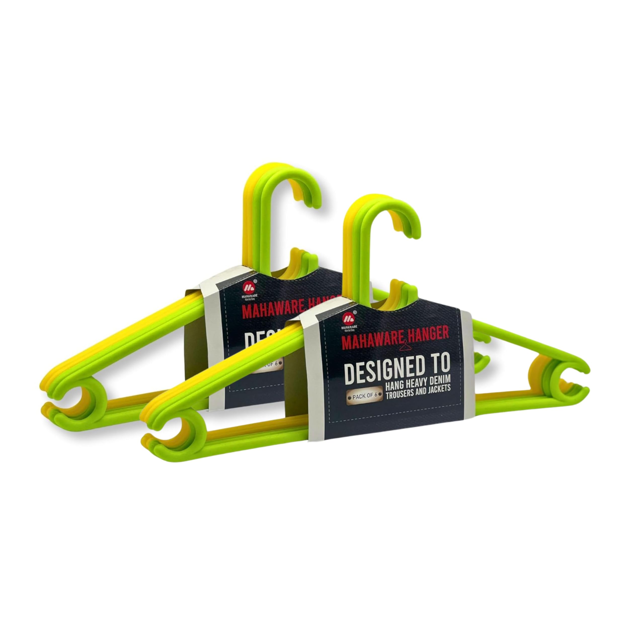 Mahaware Sturdy Polypropylene Hanger, Pack of 12,Green and Yellow l ...