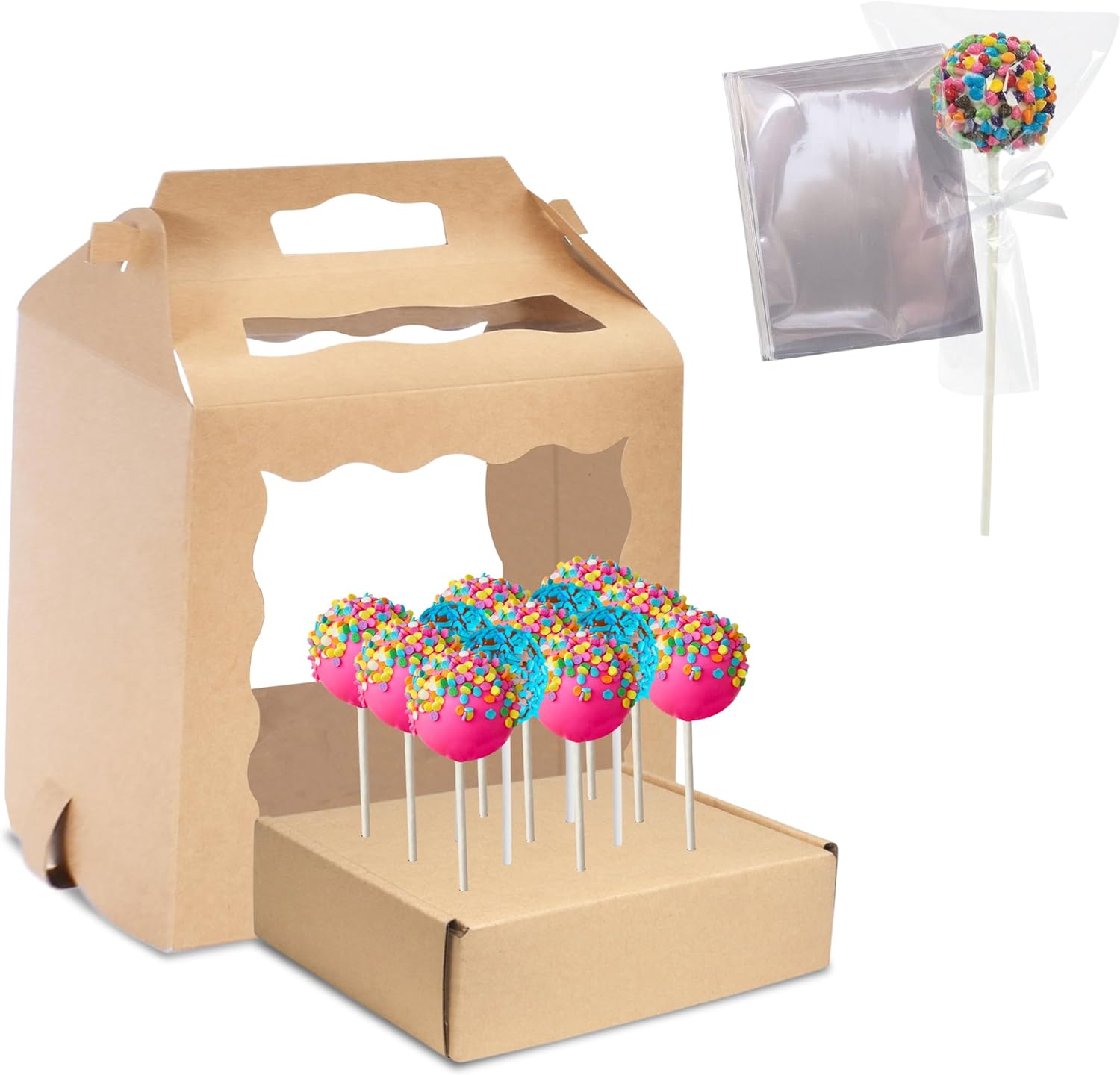 Amazon.com | Portable Cake Pop Holder Boxes Packaging, 6 Pcs Cakepop ...