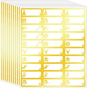 Amazon.com : Yeaqee 750 Pcs Christmas Address Labels 1 x 2.625 Inch Elk ...