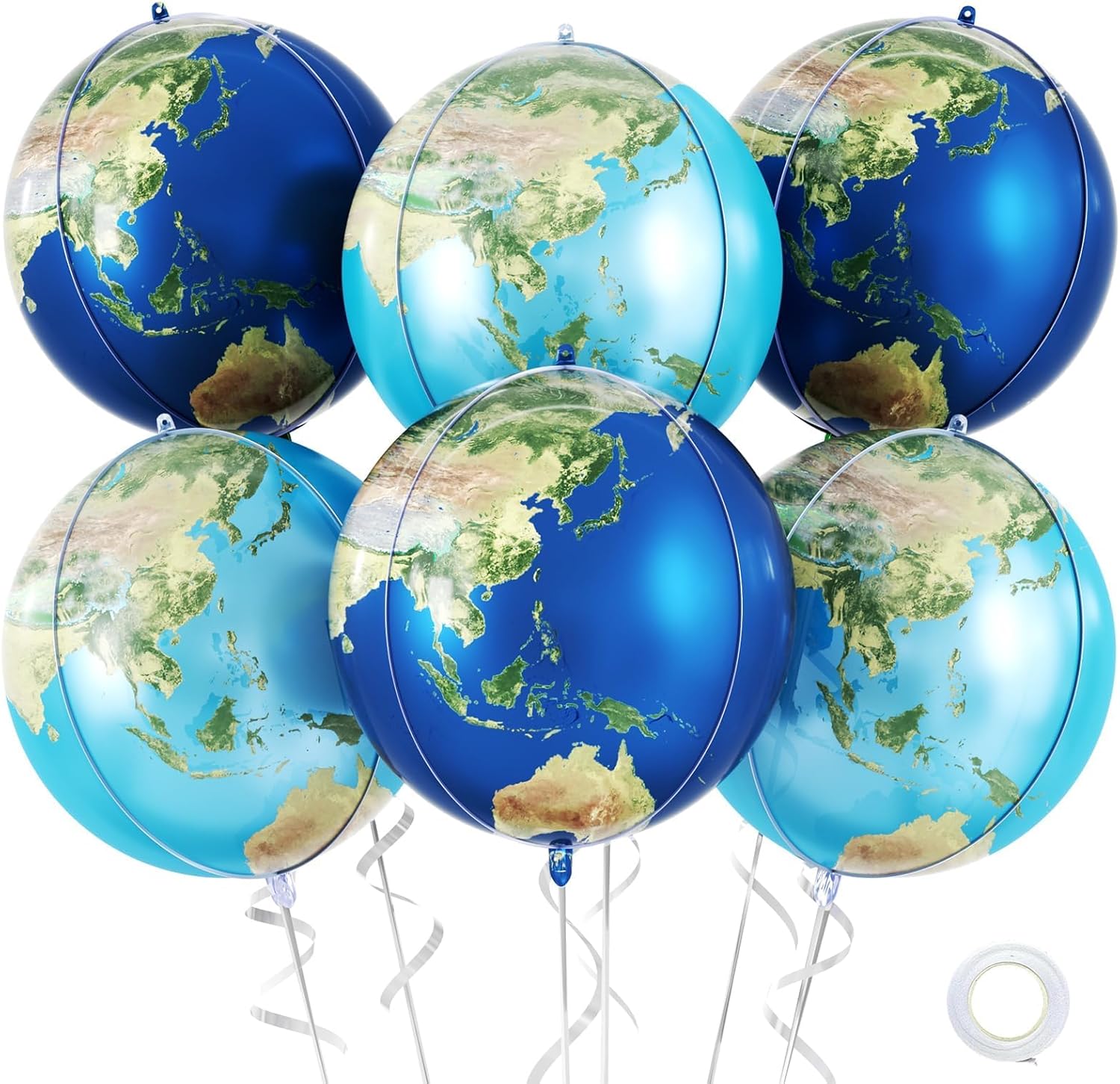 Amazon.com: 6 Pcs Globe Earth Balloons, 22 Inch Big World Map Foil ...